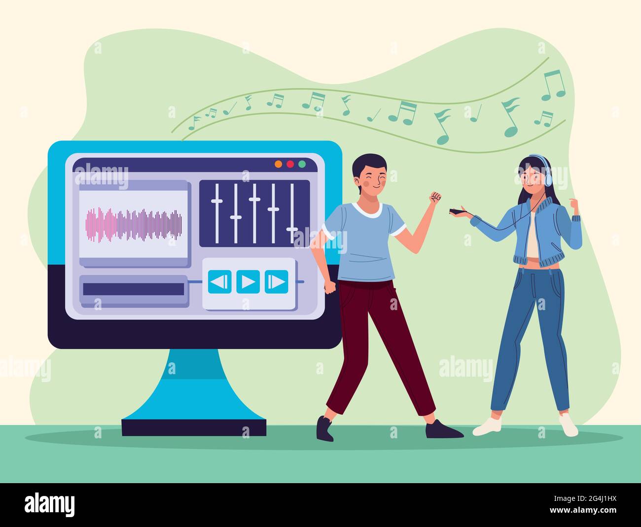 dancers couple with computer Stock Vector Image & Art - Alamy