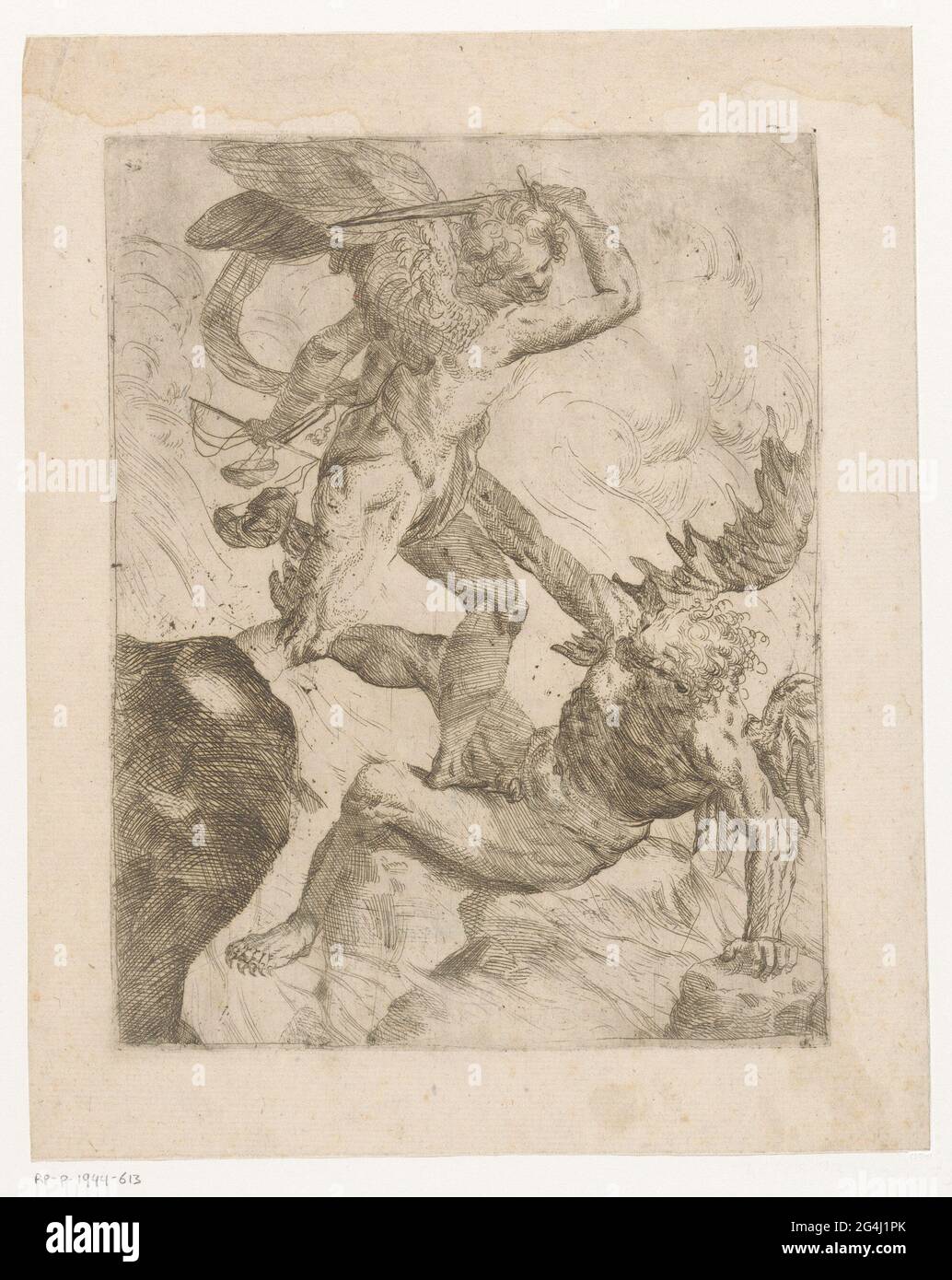 Archangel Michael in battle with the devil Stock Photo - Alamy