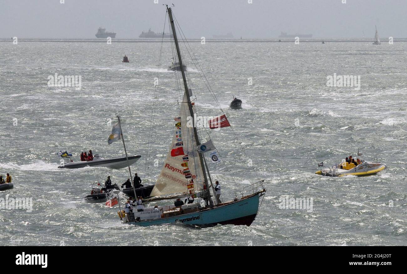 THE YACHT LIVELY LADY ARRIVES BACK IN PORTSMOUTH AFTER ITS SECOND ROUND ...