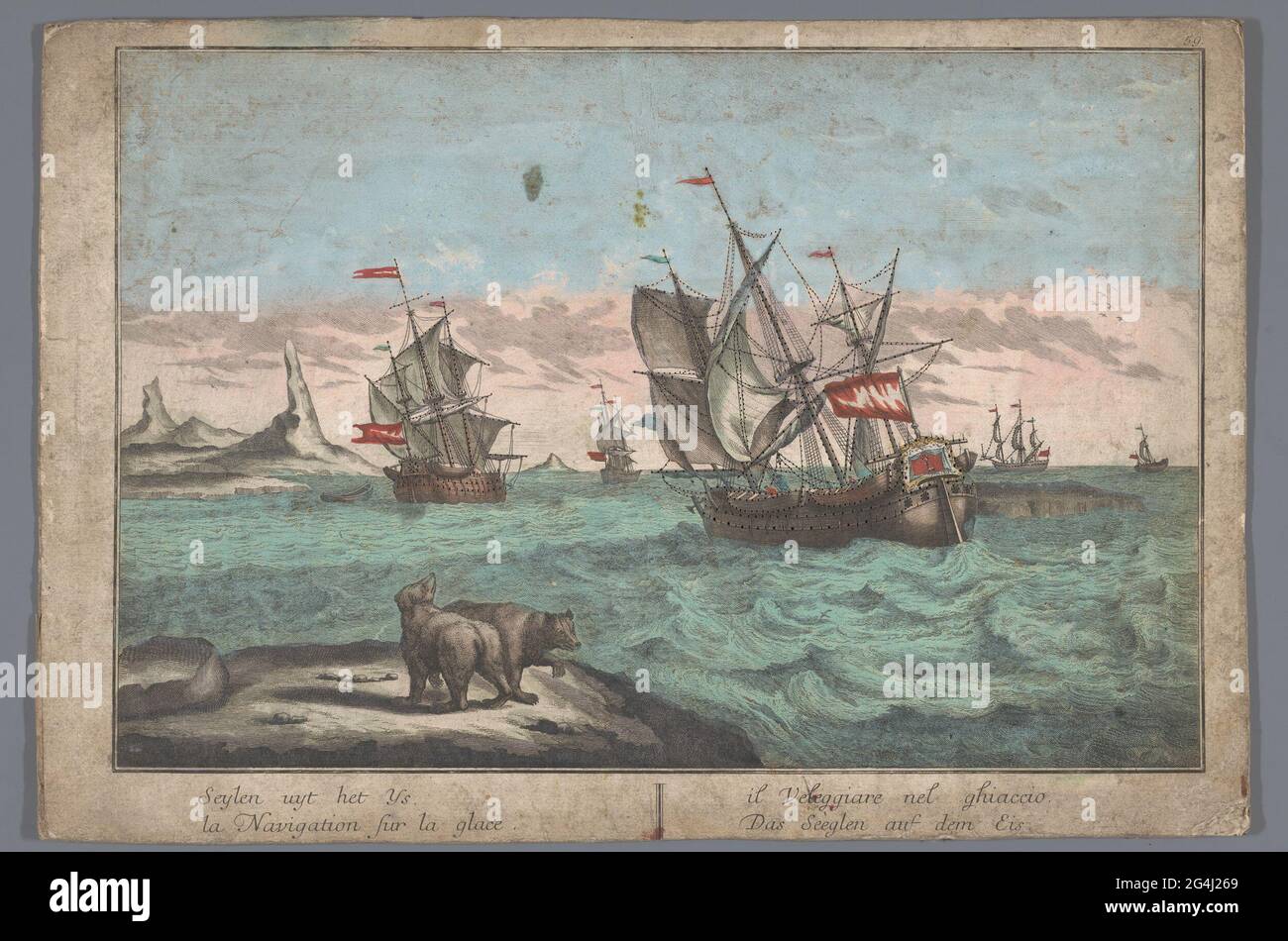 Face on sailing the ships on the ice cream; Das Seeglen auf Dem ...