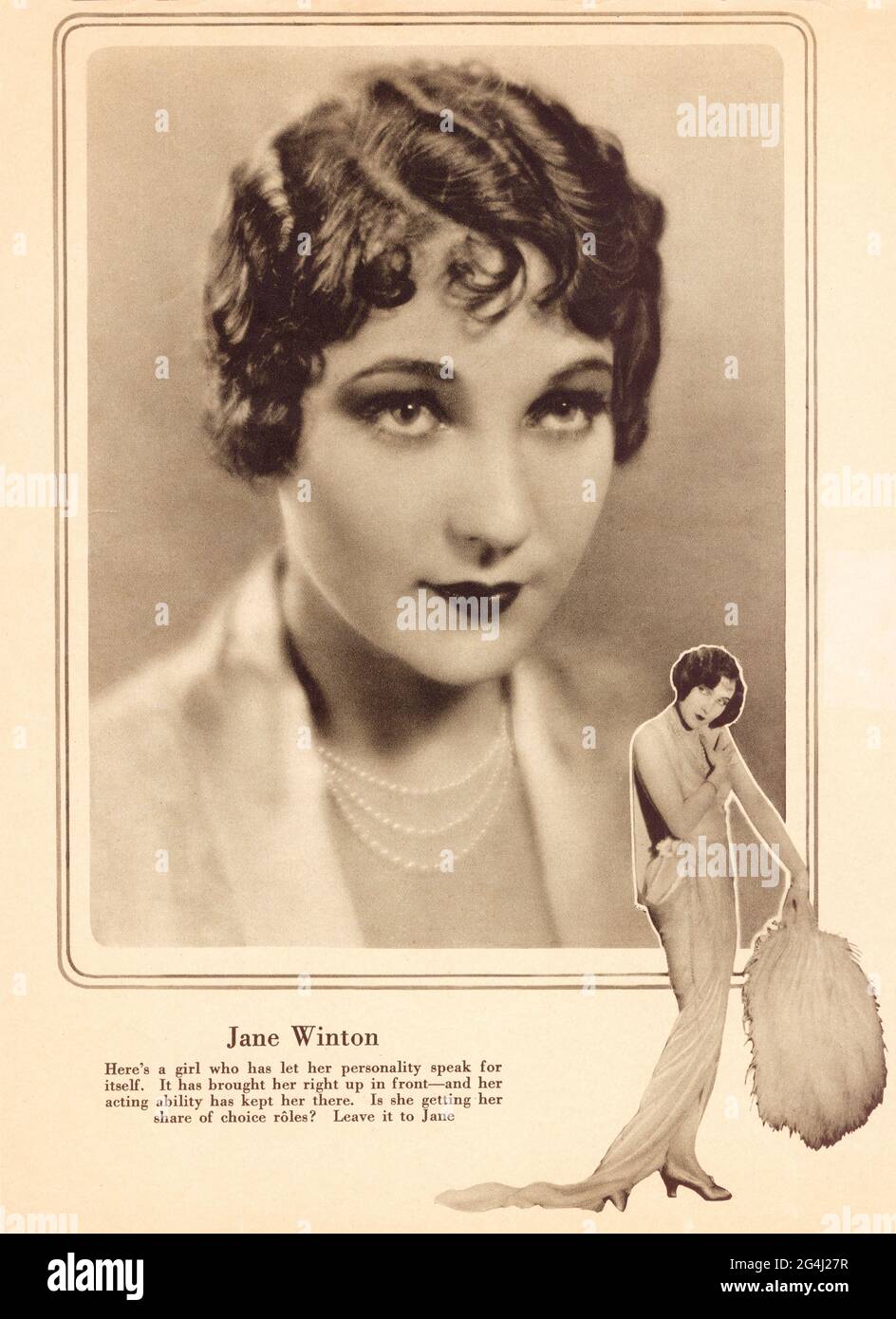 American Actress Jane Winton, Head and Shoulders and Full-Length ...