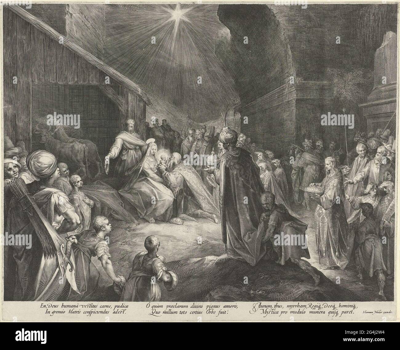 . The three kings and their effect worship the Christ child. A king ...