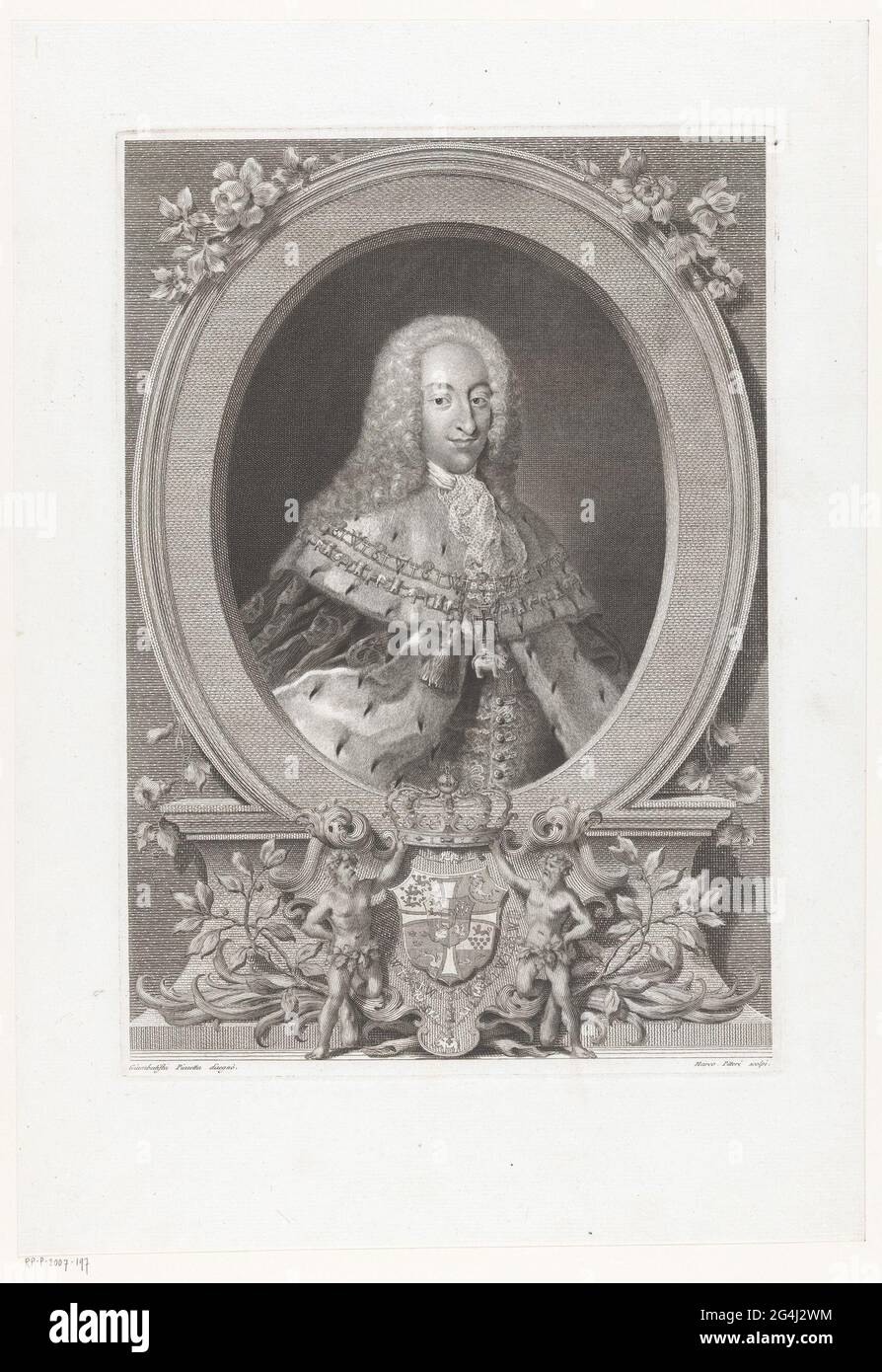 Portrait of Christiaan VI, king of Denmark and Norway. Portrait of ...
