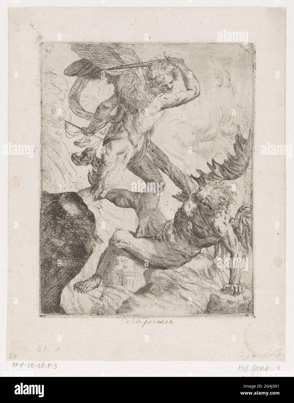 Archangel Michael in battle with the devil Stock Photo - Alamy