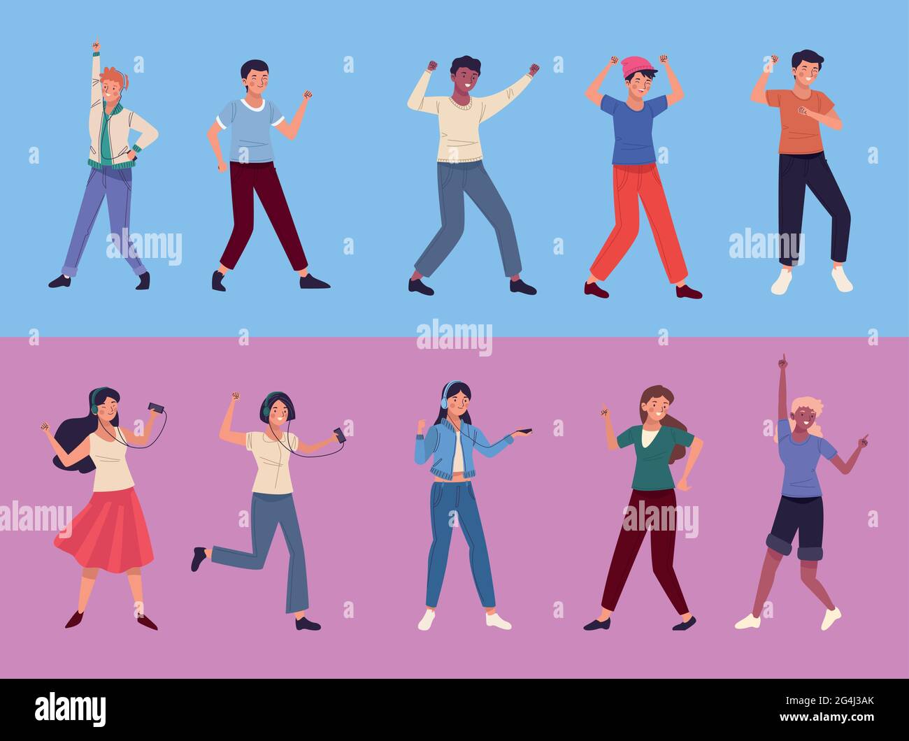 ten persons dancing Stock Vector Image & Art - Alamy