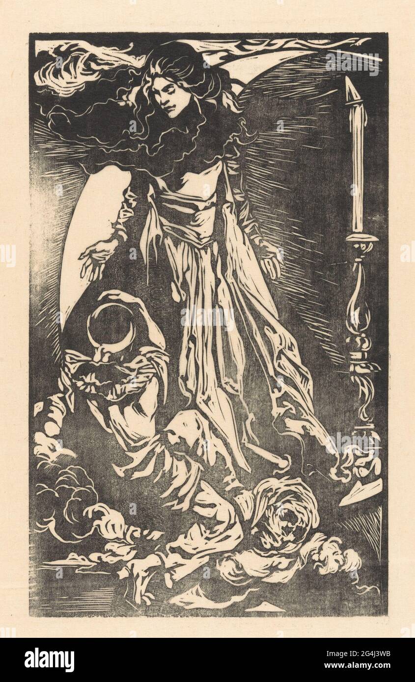 Woman with crescent moon. A woman in dress standing in front of a ...