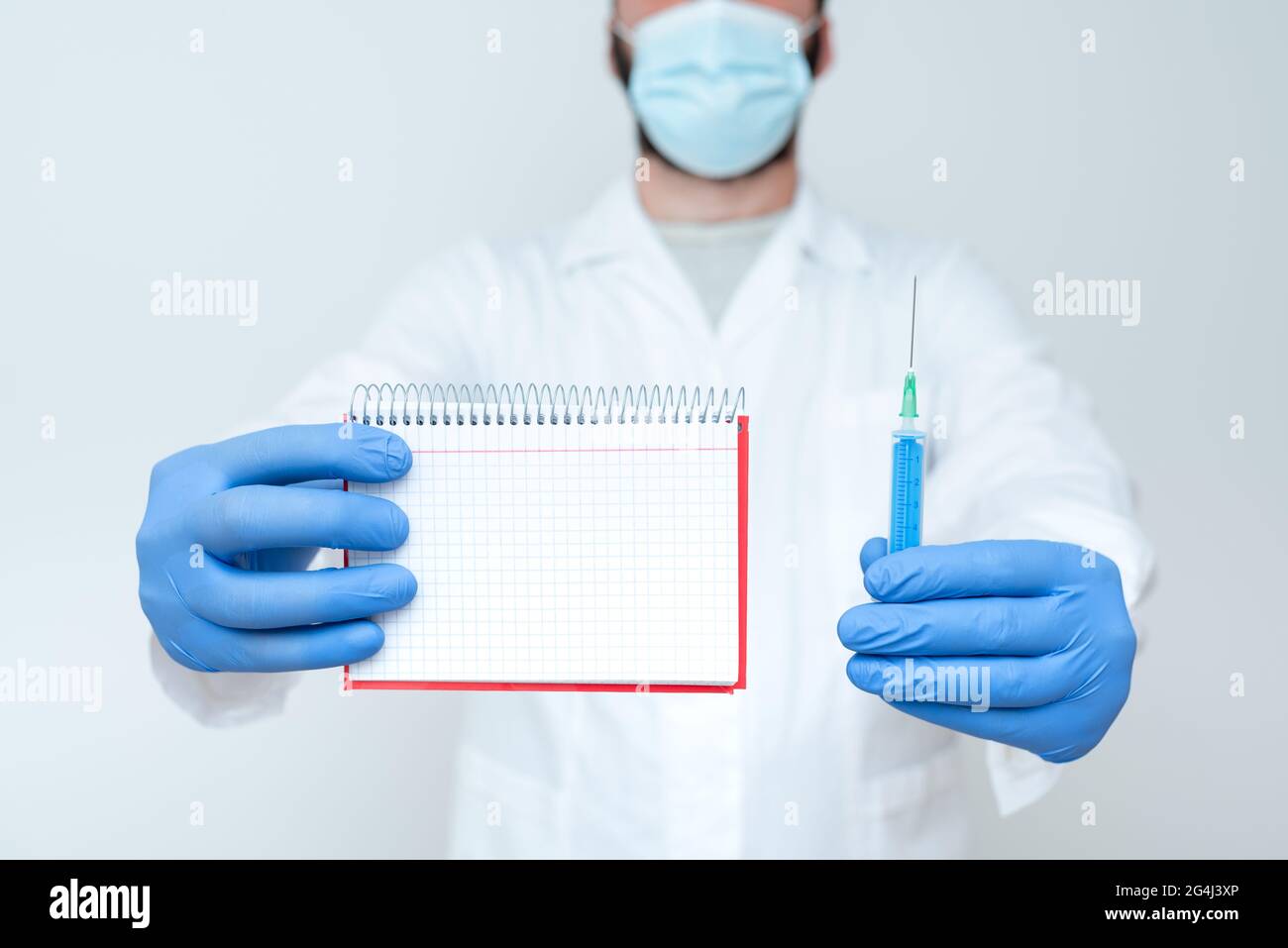 Researcher Displaying Virus Prevention Method, New Infection Cure Ideas ...