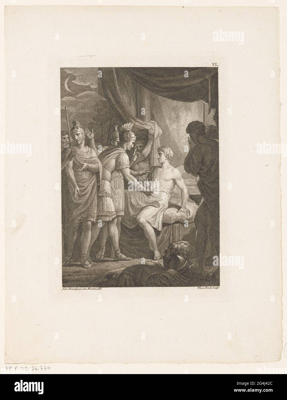 Germanicus is awakened at night in the army camp. Numbered at the top ...