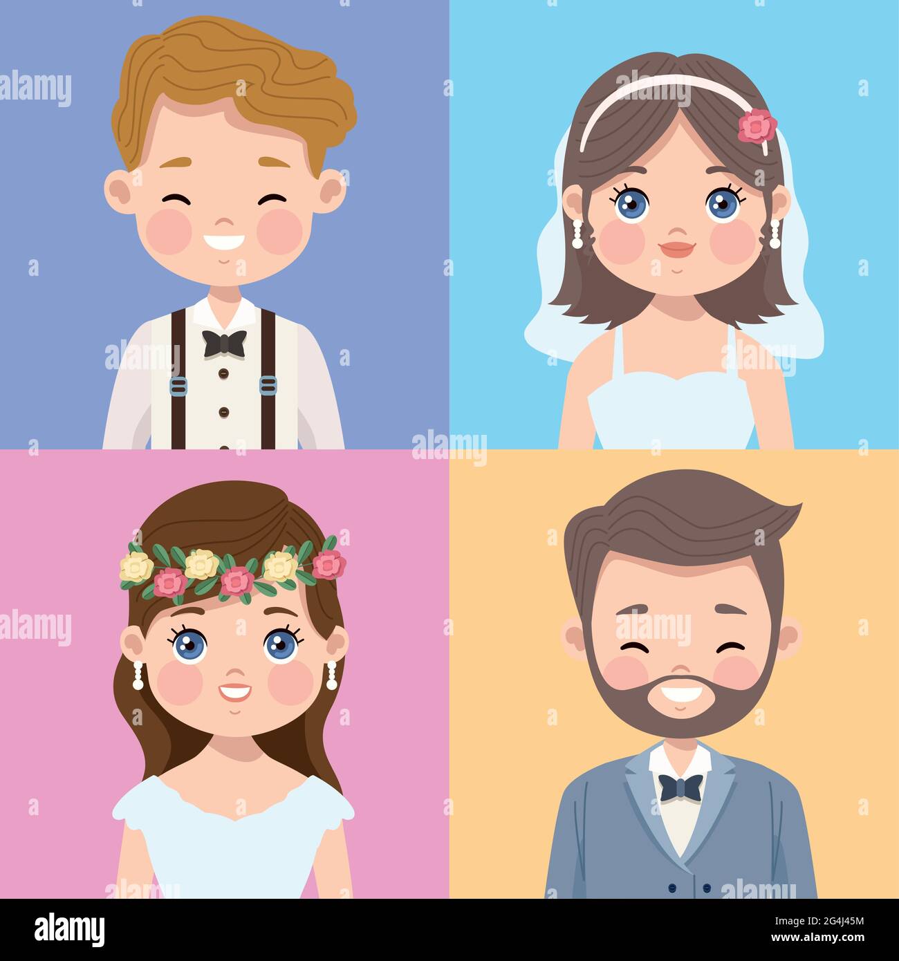Group of four characters Stock Vector Images - Alamy