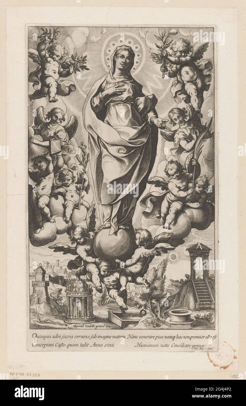 Mary of the Immaculate Conception. Maria standing on a globe that is ...