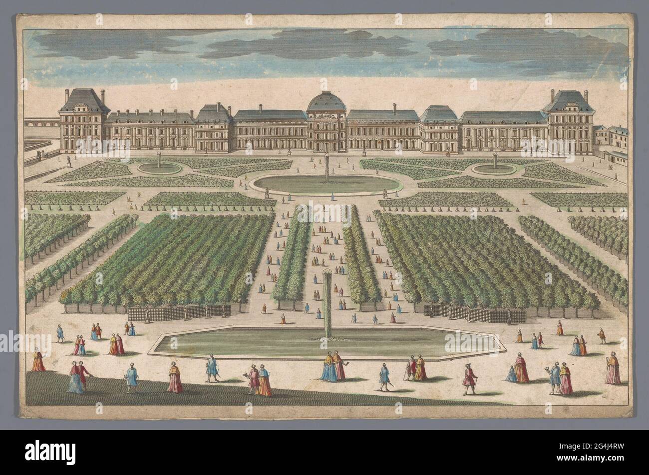 View of the Palais des Tuileries in Paris seen from the Jardin des ...