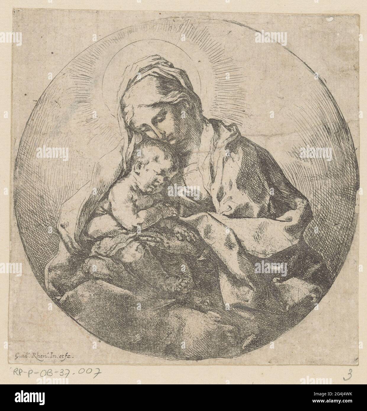 Maria with child in a circle Stock Photo - Alamy