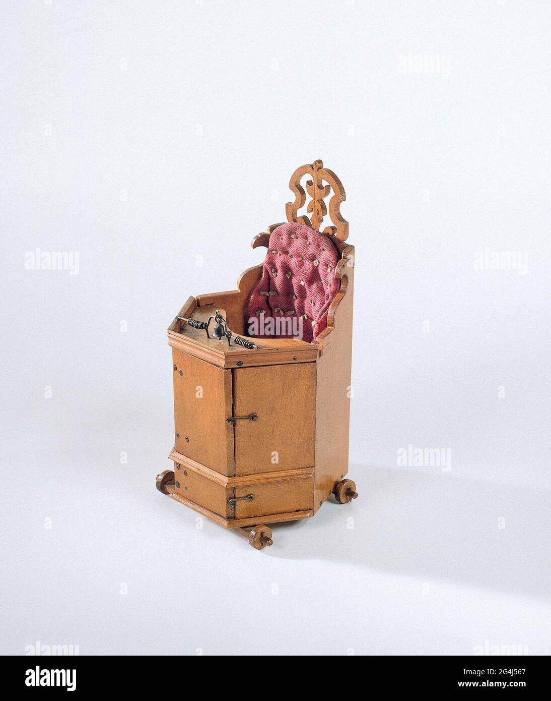 . High chair made of palm wood; The chair has the model of a hexagonal ...