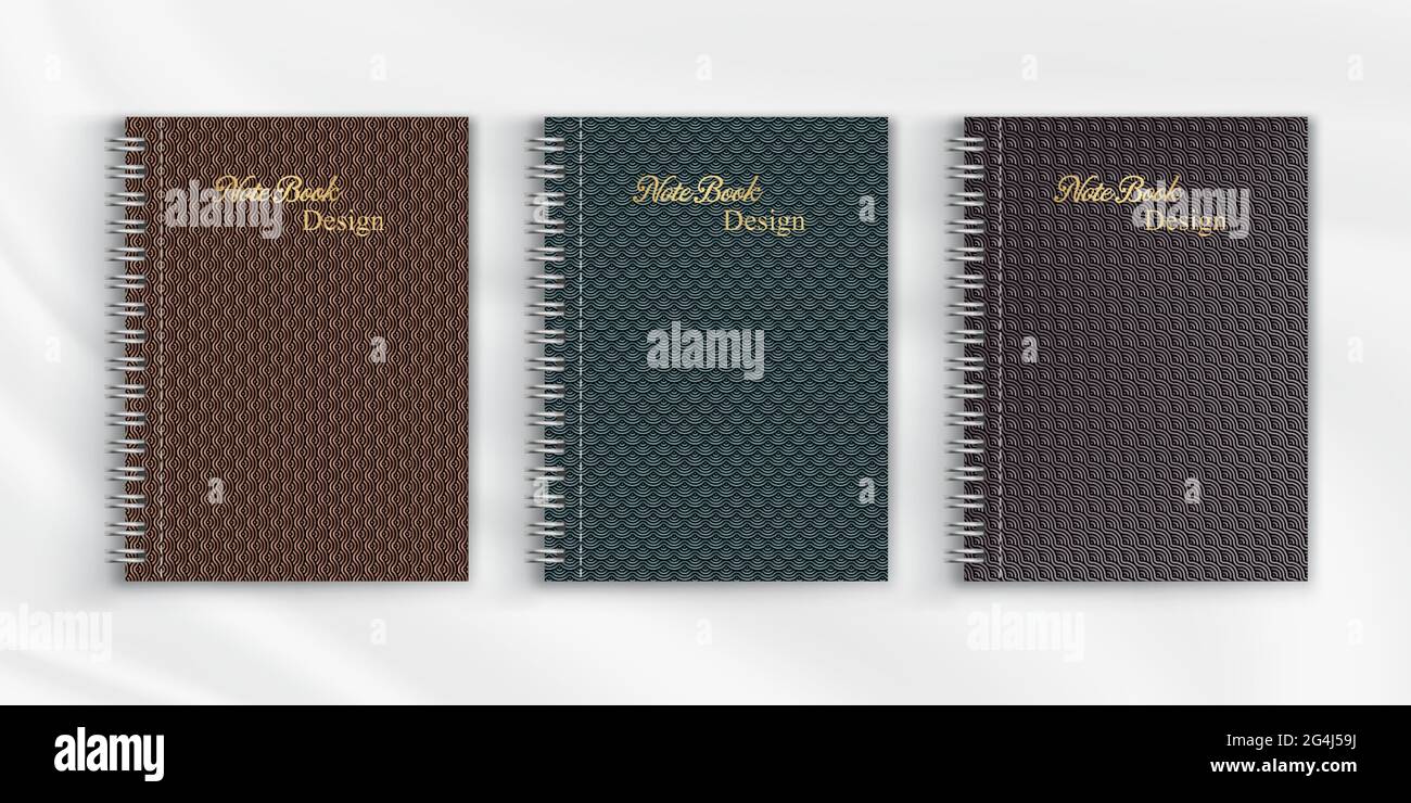 Set of geometric pattern notebook cover. Background design for ...
