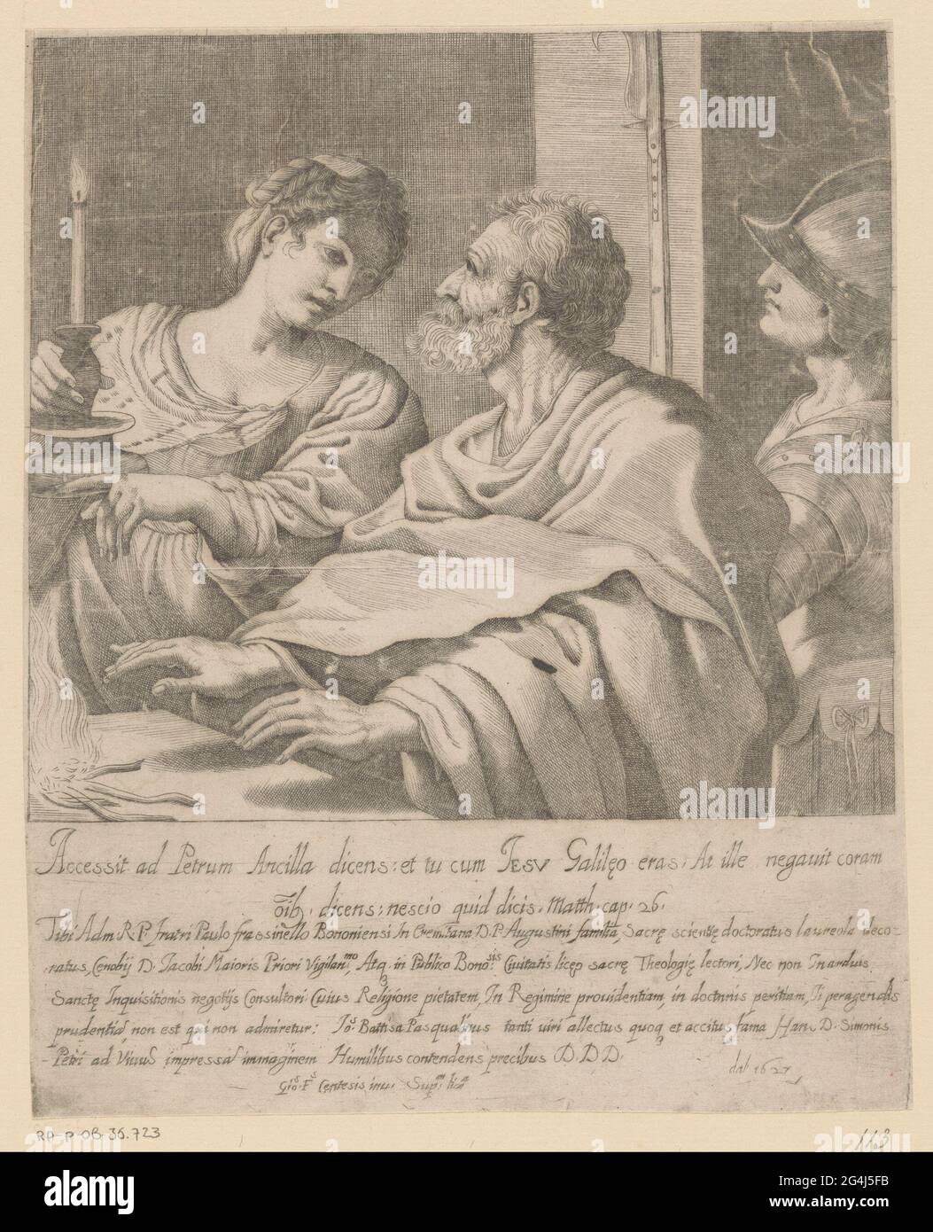 Denial of Peter. In the presence of a soldier, Petrus is recognized as ...