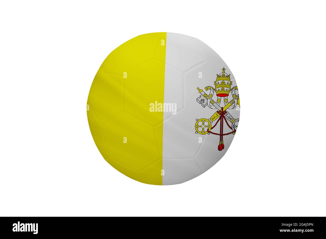 Football in the colors of the Vatican flag isolated on white background ...