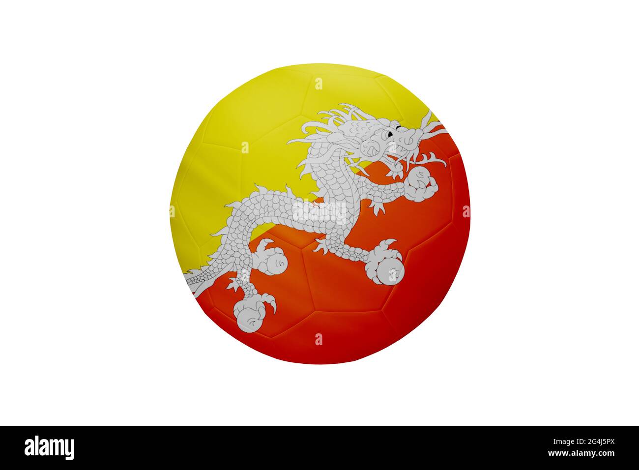 Football in the colors of the Butane flag isolated on white background ...