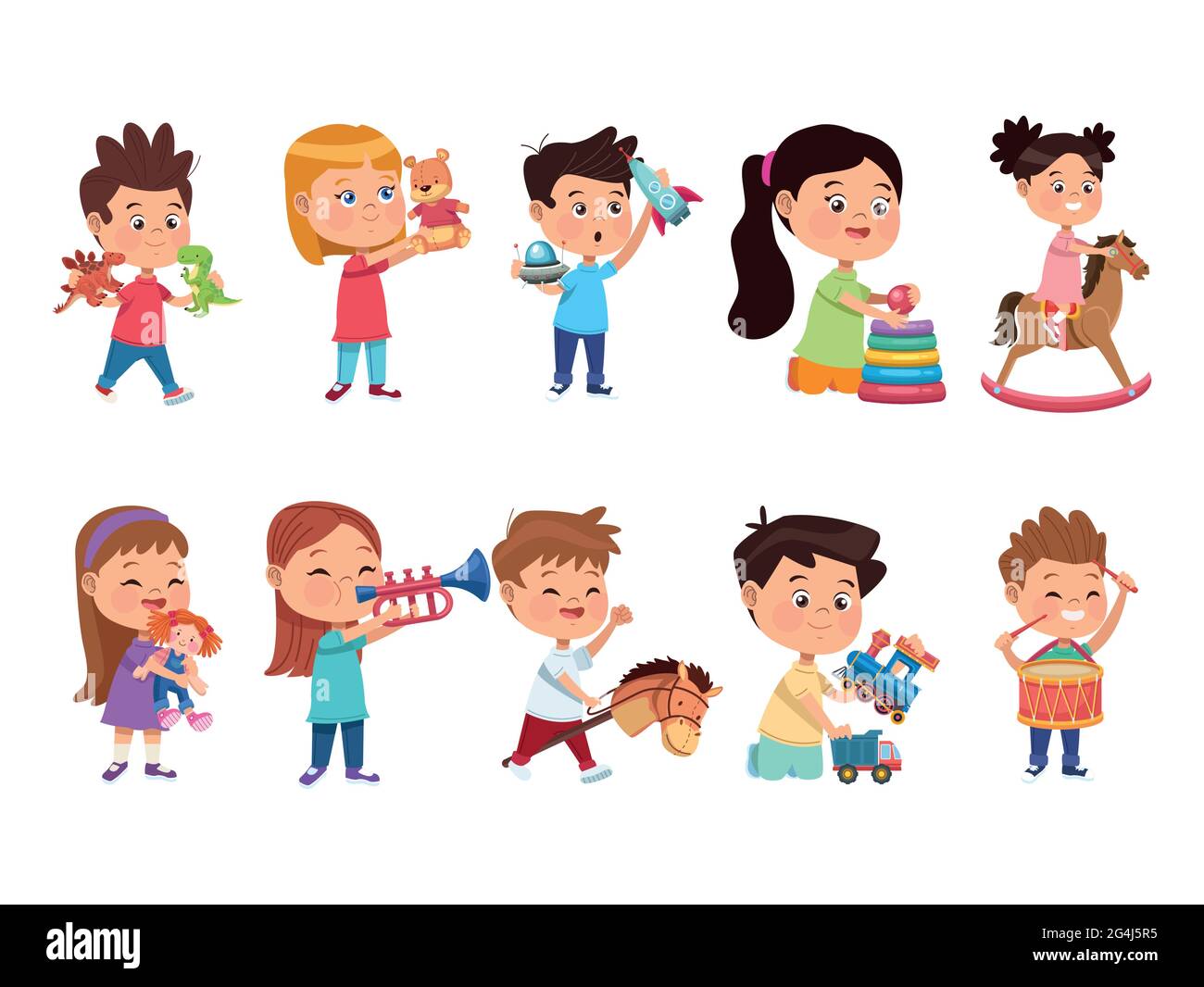 ten kids playing Stock Vector Image & Art - Alamy