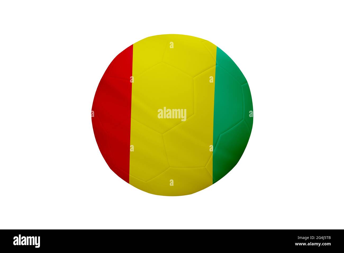 Football in the colors of the Guinea flag isolated on white background ...