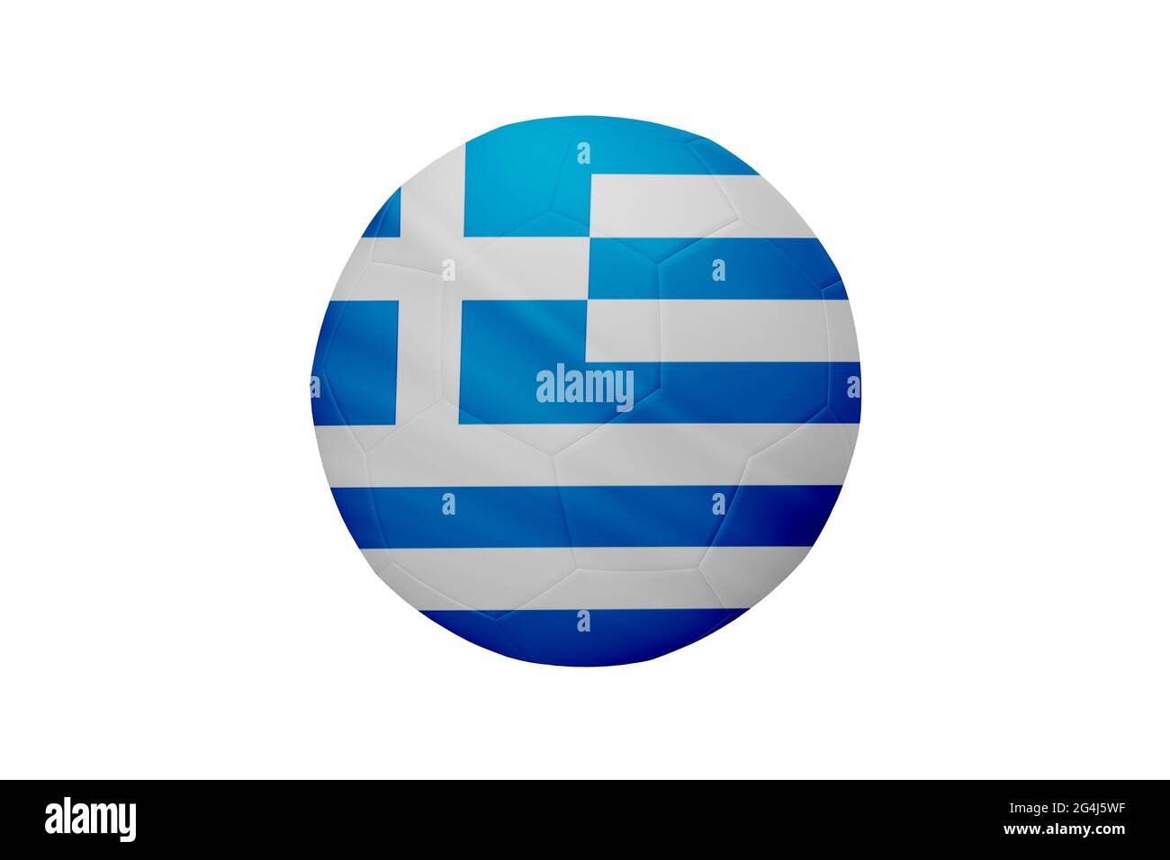 Football in the colors of the Greece flag isolated on white background ...