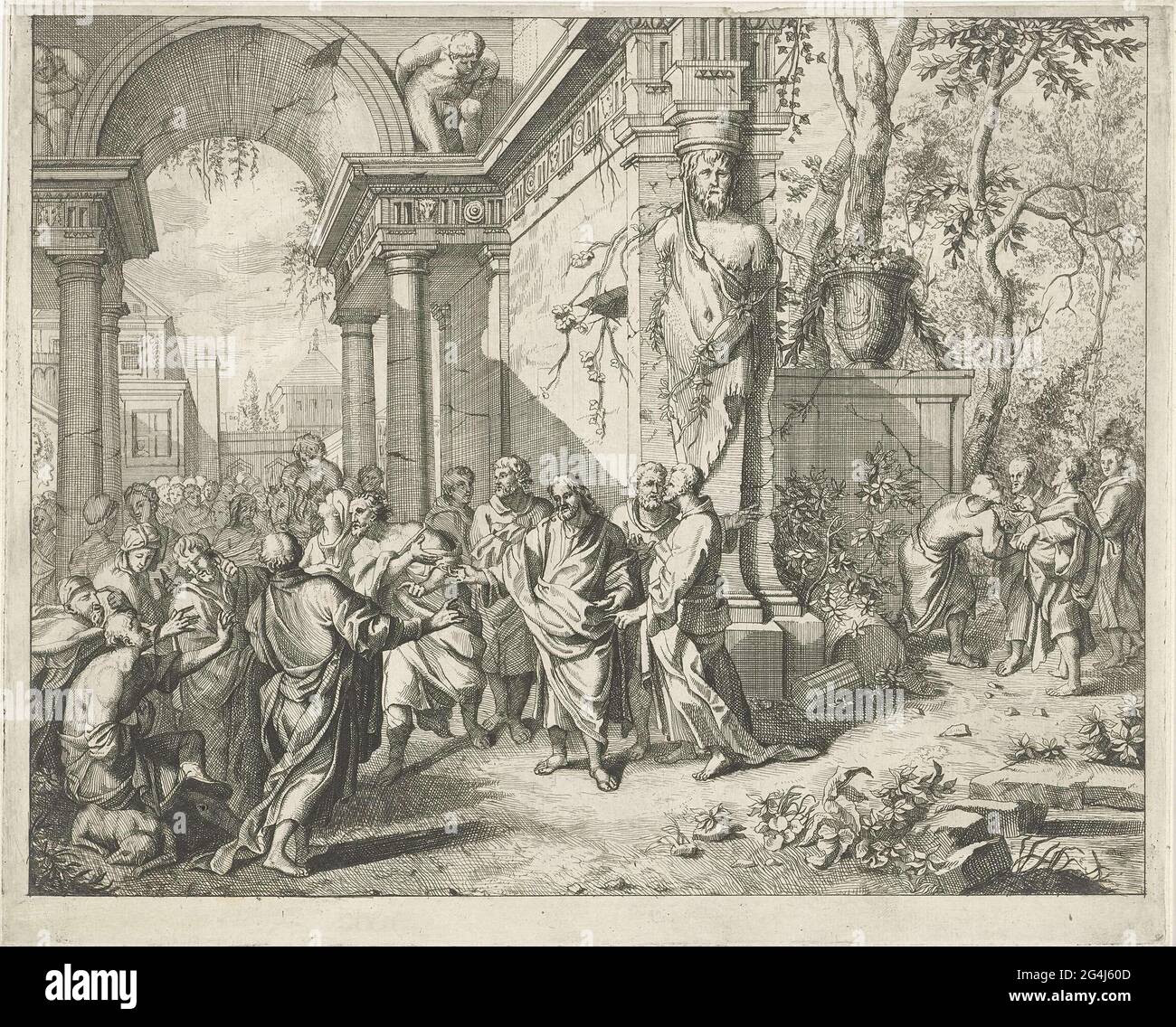 . Christ in the middle of his students for the Jericho city gate. On ...