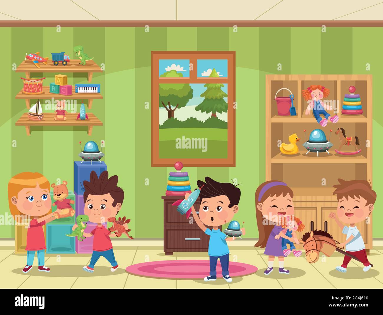 group of children playing Stock Vector Image & Art - Alamy