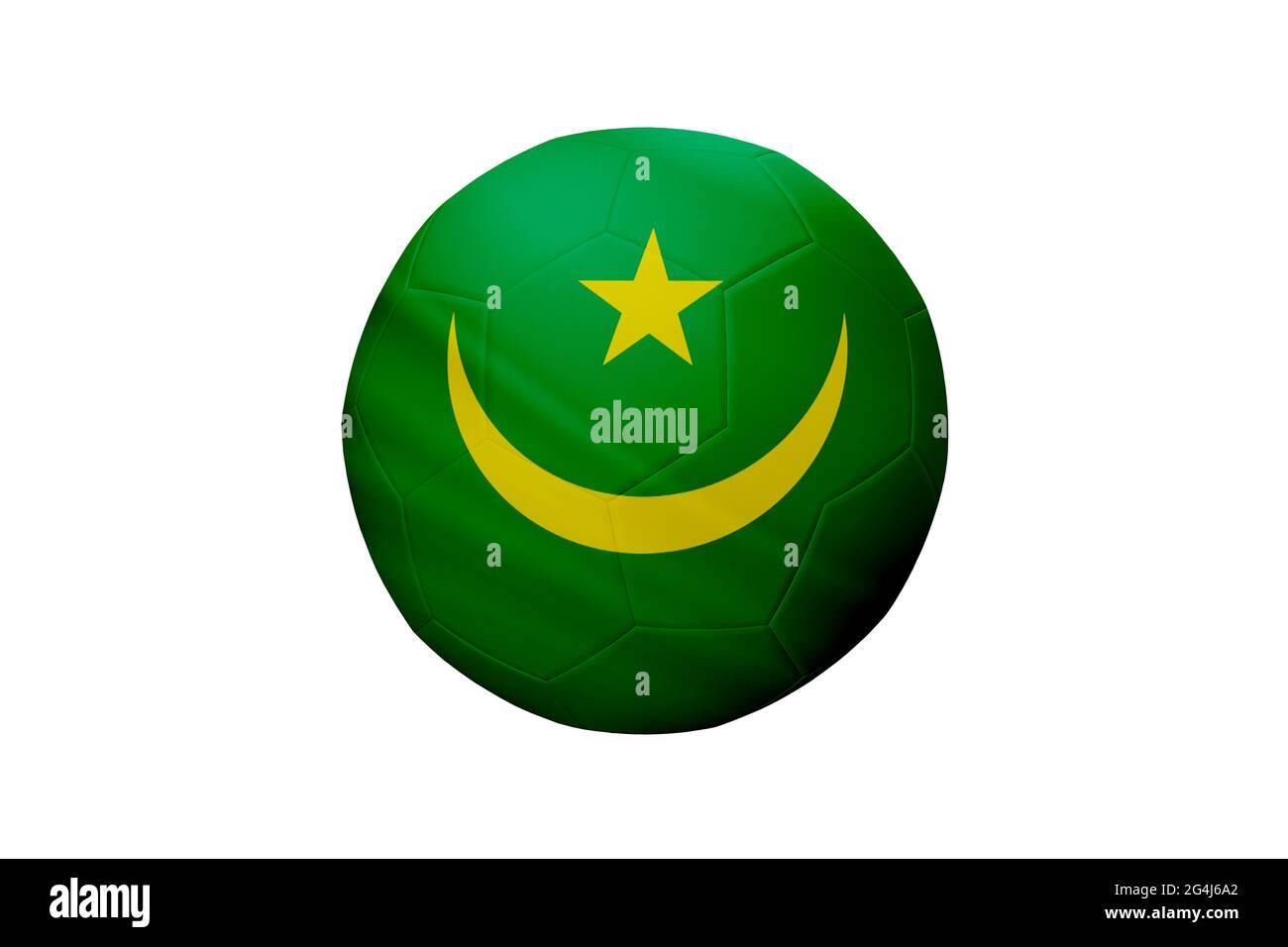 Football in the colors of the Mauritania flag isolated on white ...
