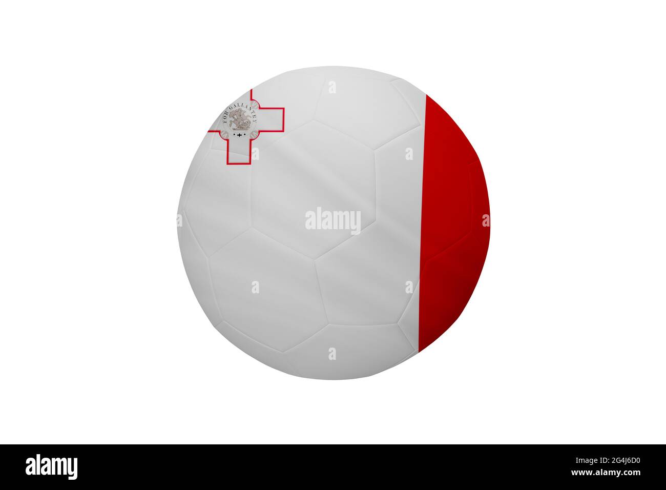 Football in the colors of the Malta flag isolated on white background ...