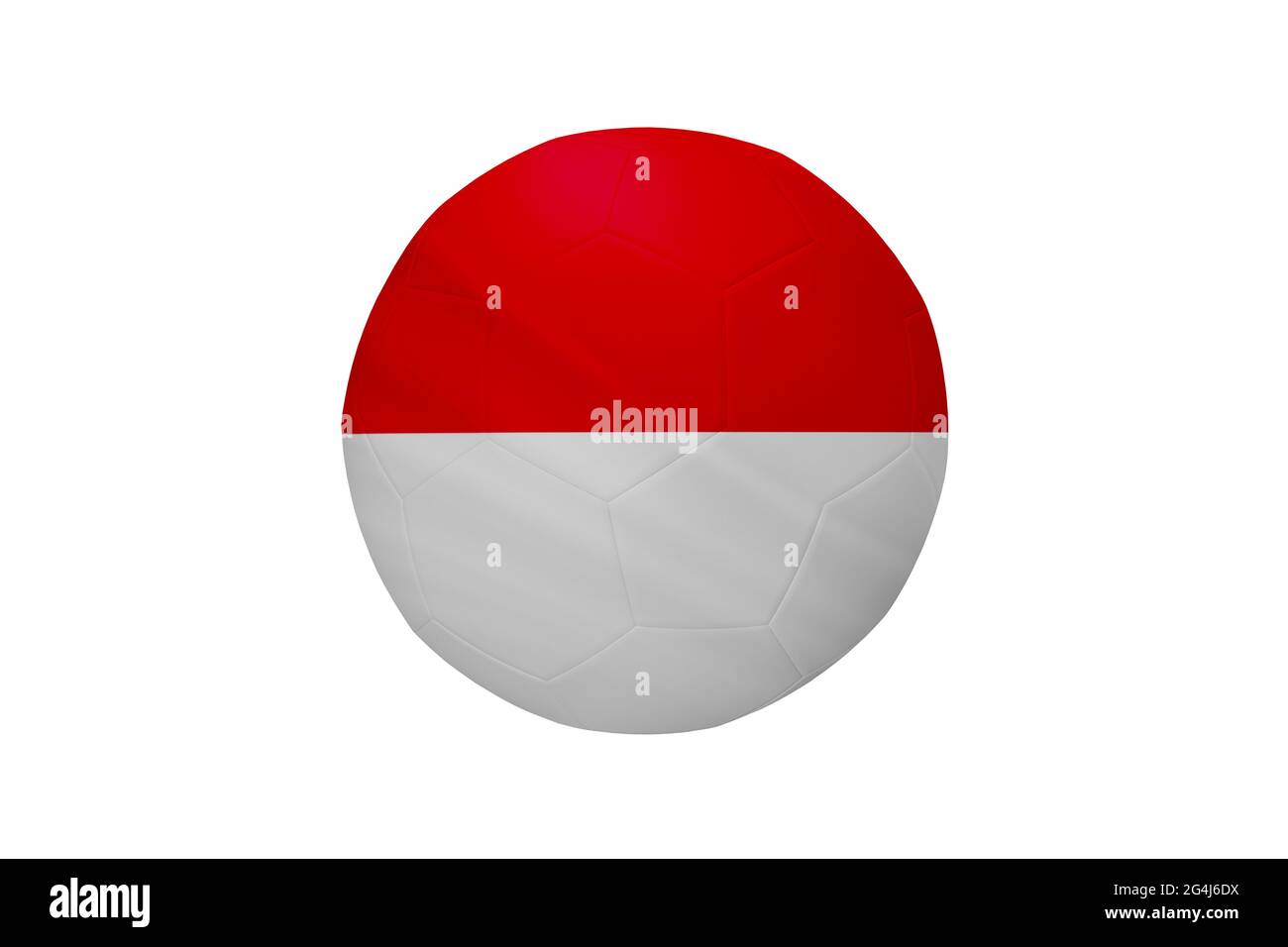 Football in the colors of the Monaco flag isolated on white background ...