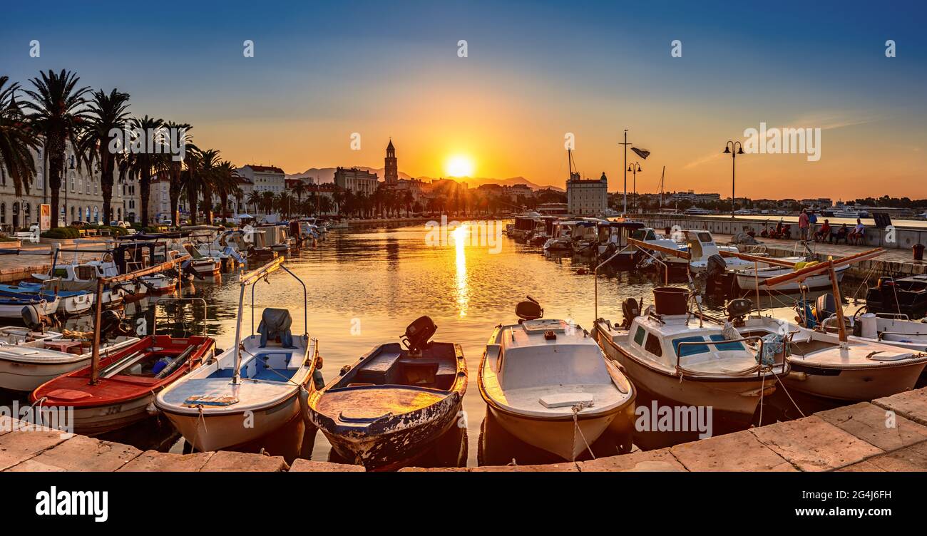 Split, Croatia at sunrise Stock Photo - Alamy