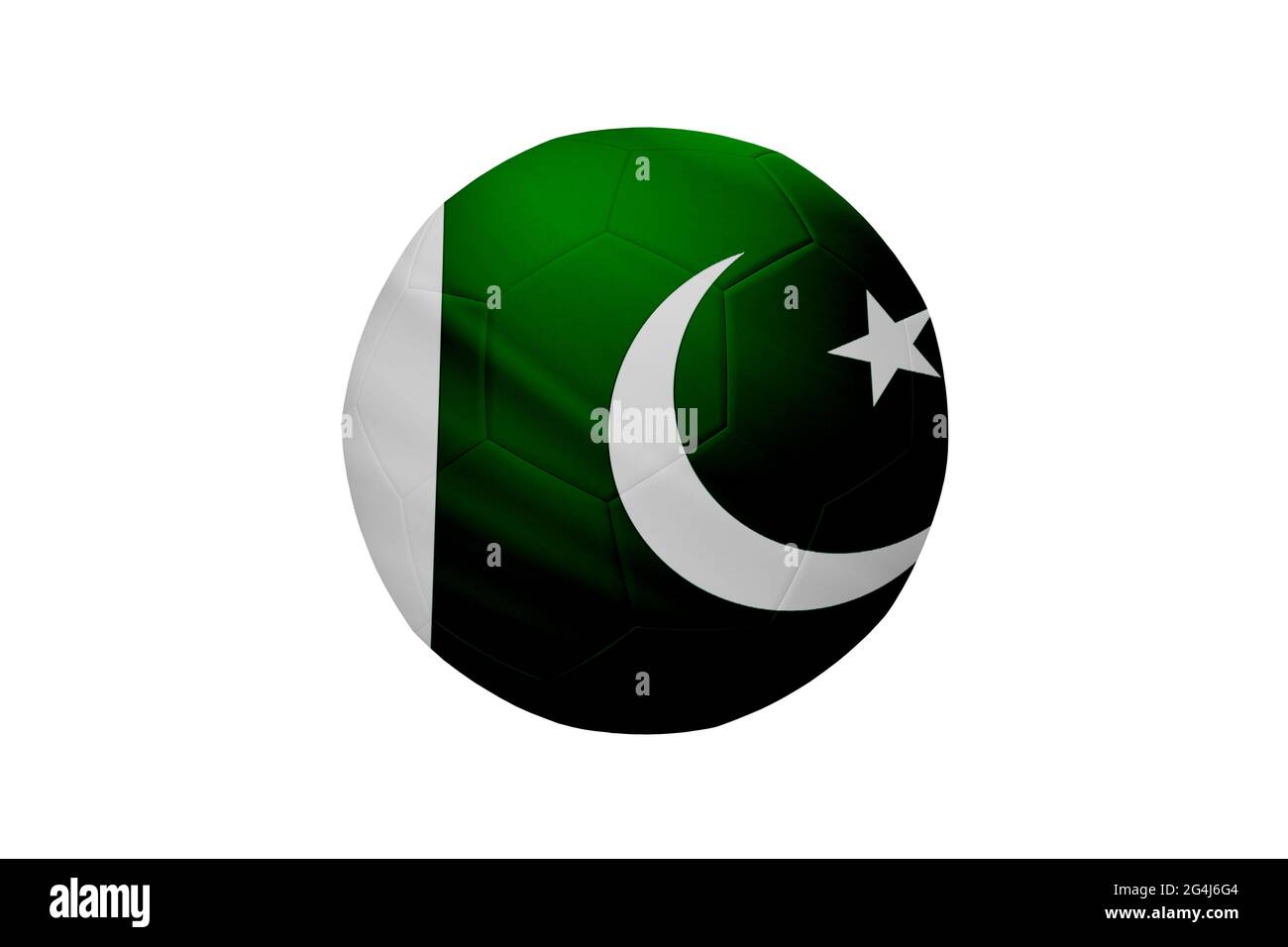 Football in the colors of the Pakistan flag isolated on white ...