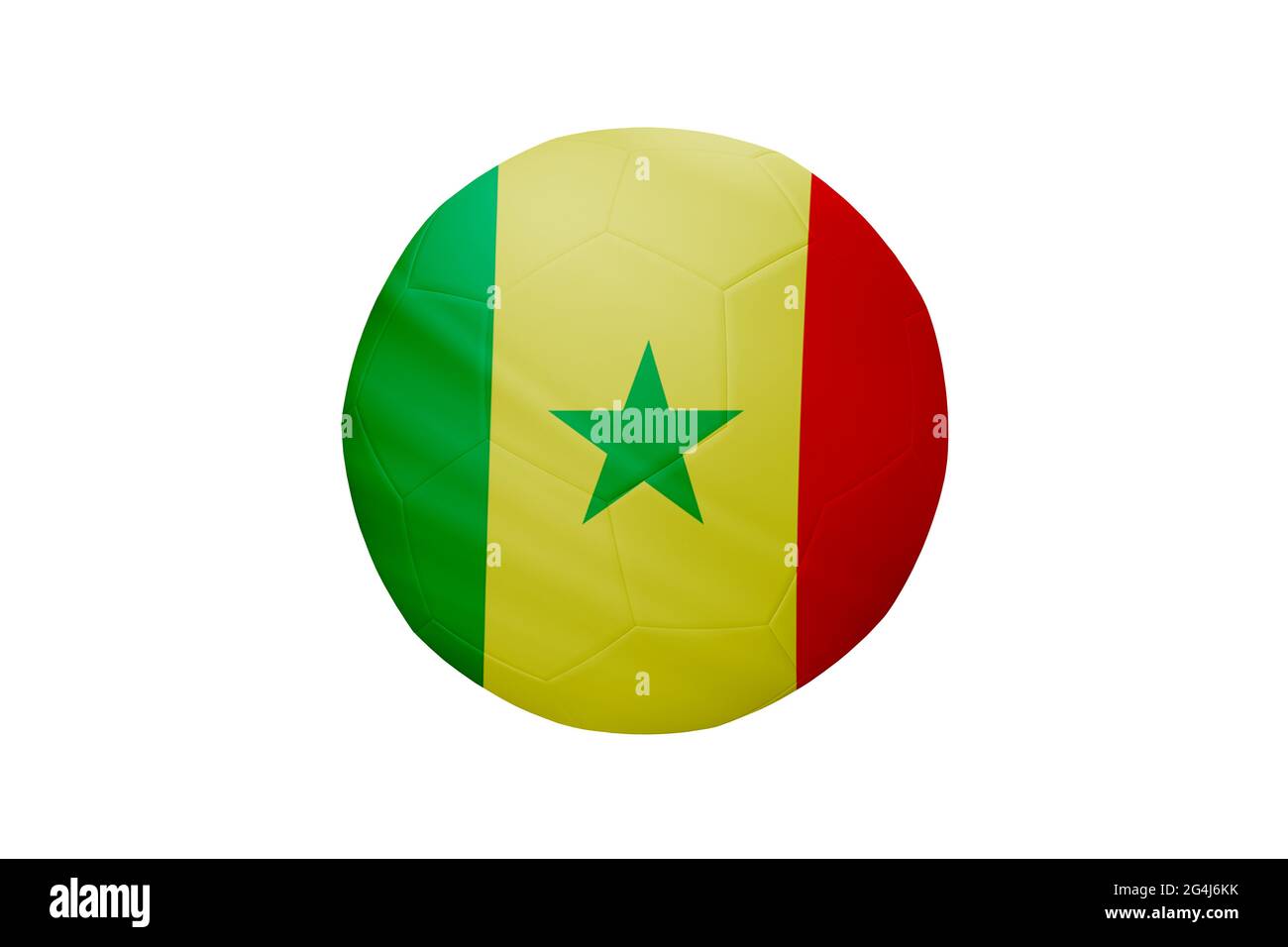 Football in the colors of the Senegal flag isolated on white background ...