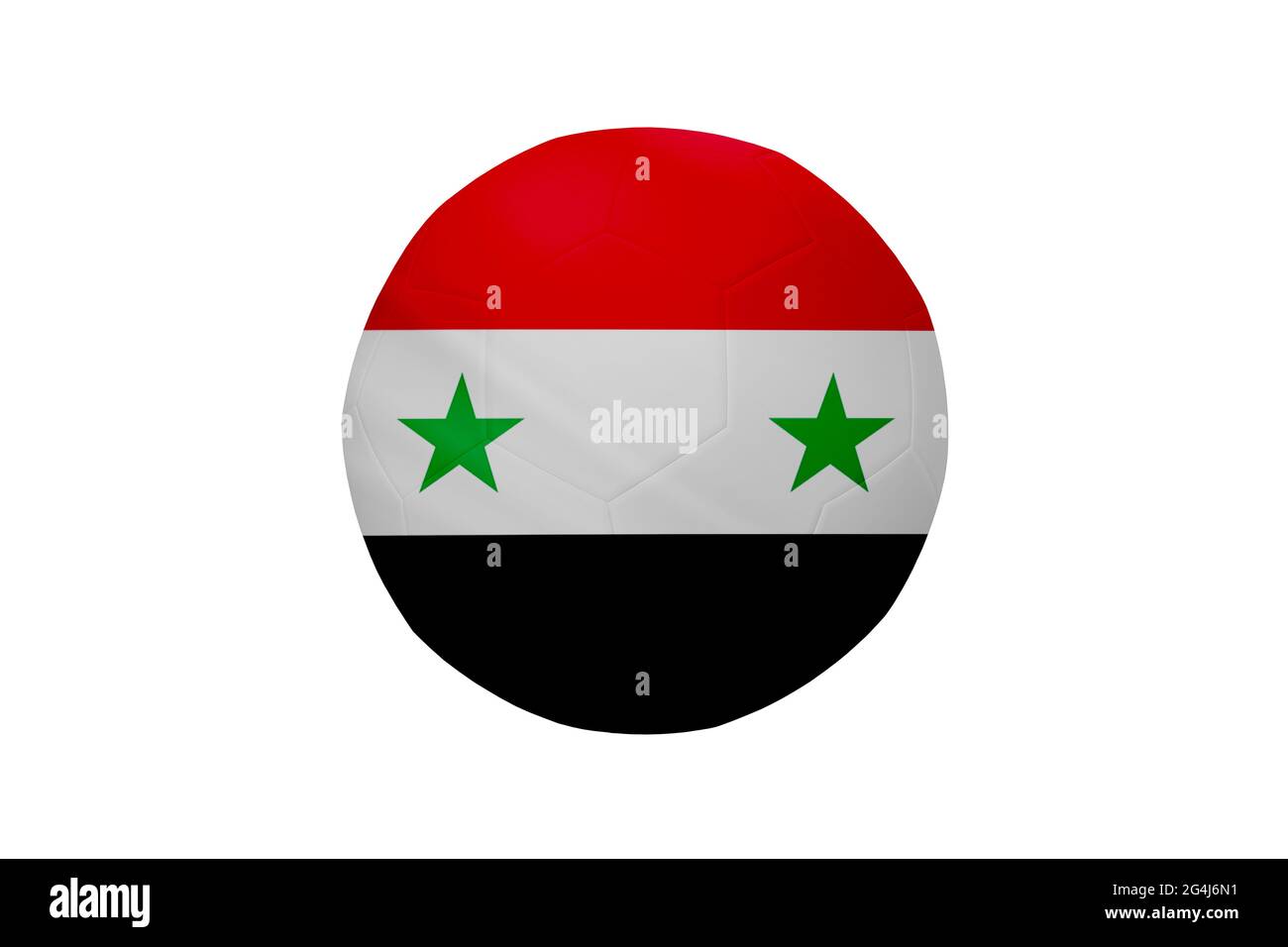 Football in the colors of the Syria flag isolated on white background ...