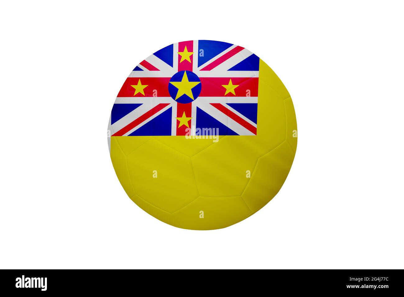 Football in the colors of the Niue flag isolated on white background ...