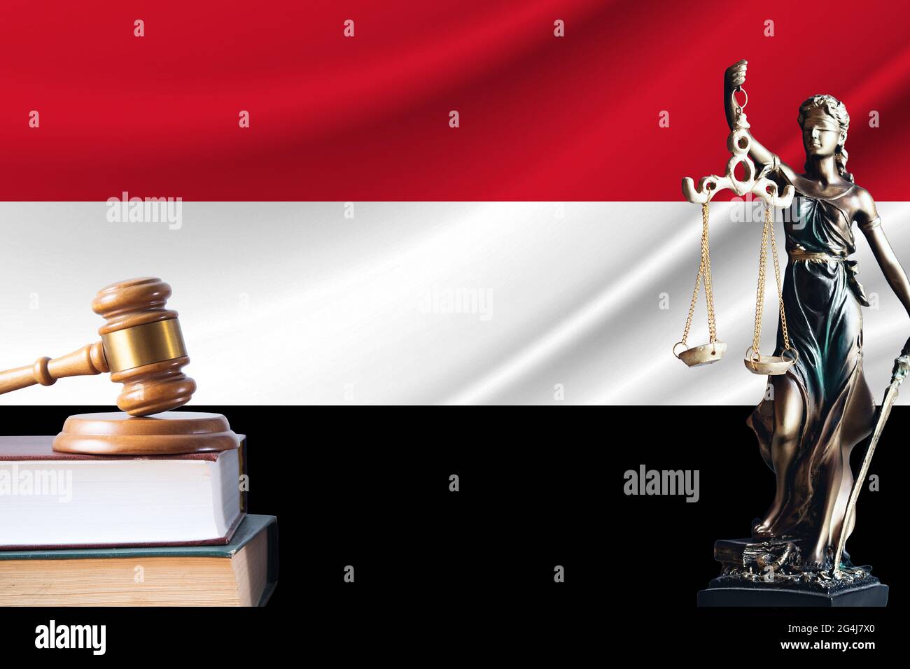 Law and justice in Yemen Statue of themis and the gavel of the judge ...