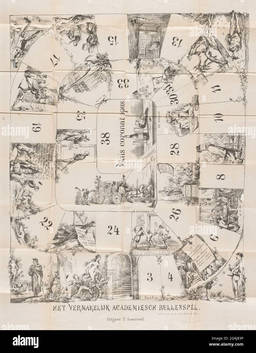 Cartoon in Leiden student almanak, 1874; The entertaining academic ...