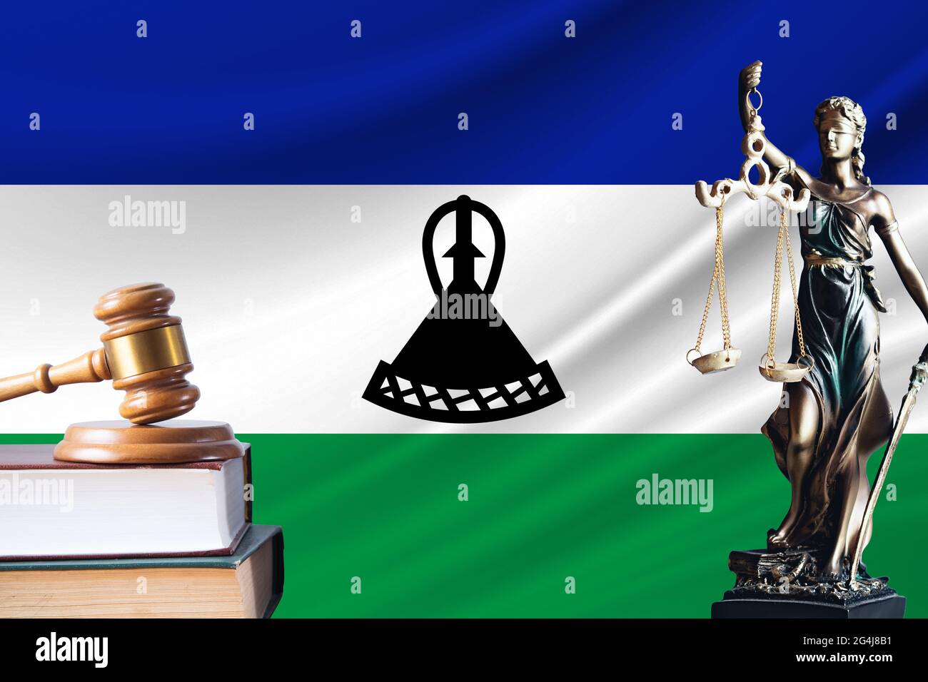 Law and justice in Lesotho Statue of themis and the gavel of the judge ...