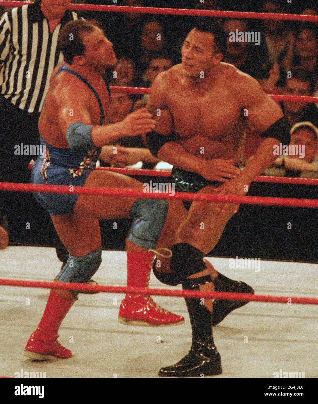The Rock Kurt Angle 2000 Photo By John Barrett/PHOTOlink Stock Photo ...