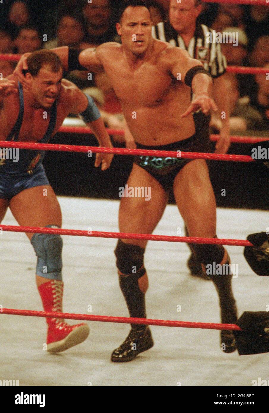 The Rock Kurt Angle 2000 Photo By John Barrett/PHOTOlink Stock Photo ...