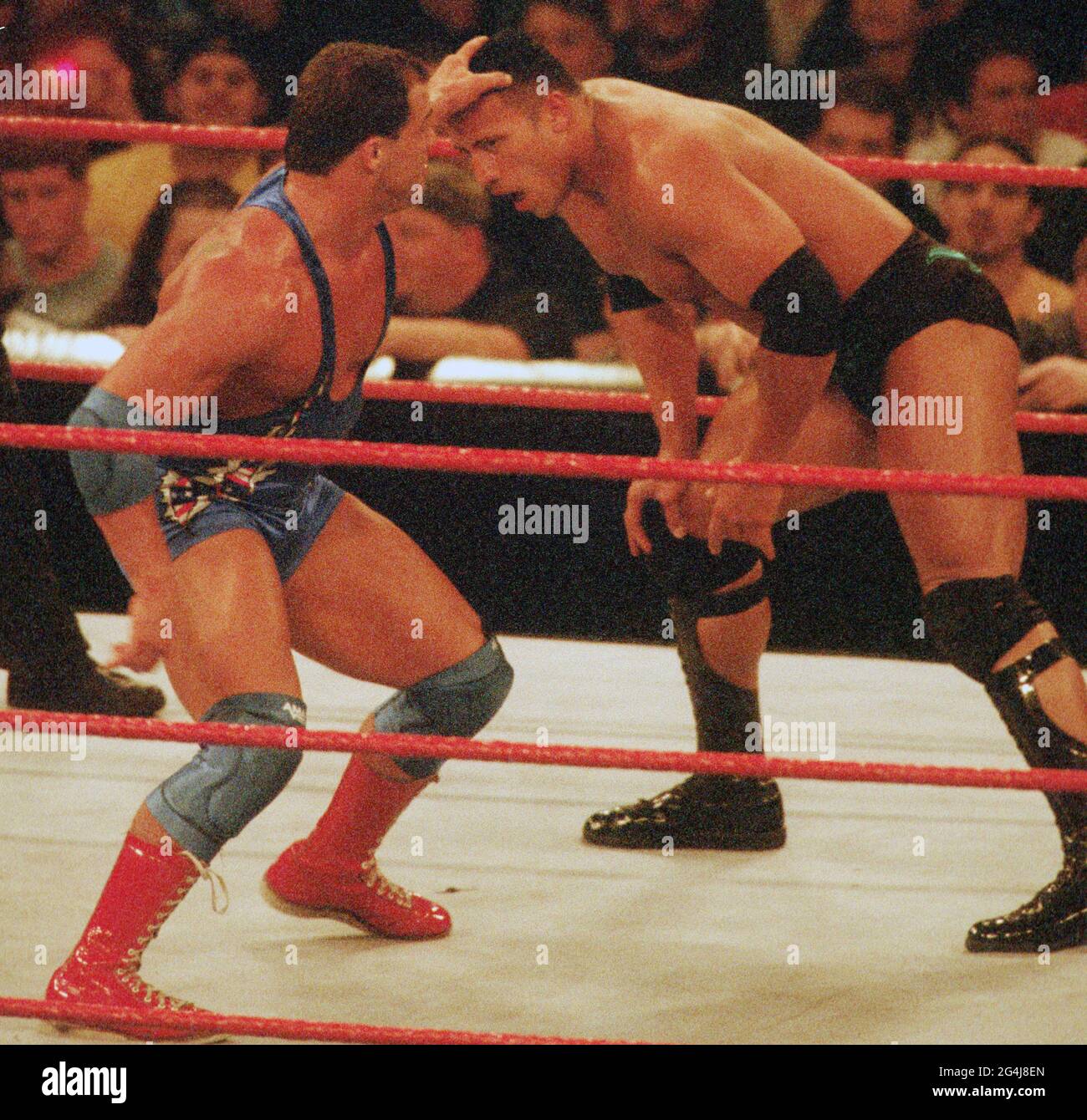 The Rock Kurt Angle 2000 Photo By John Barrett/PHOTOlink Stock Photo ...