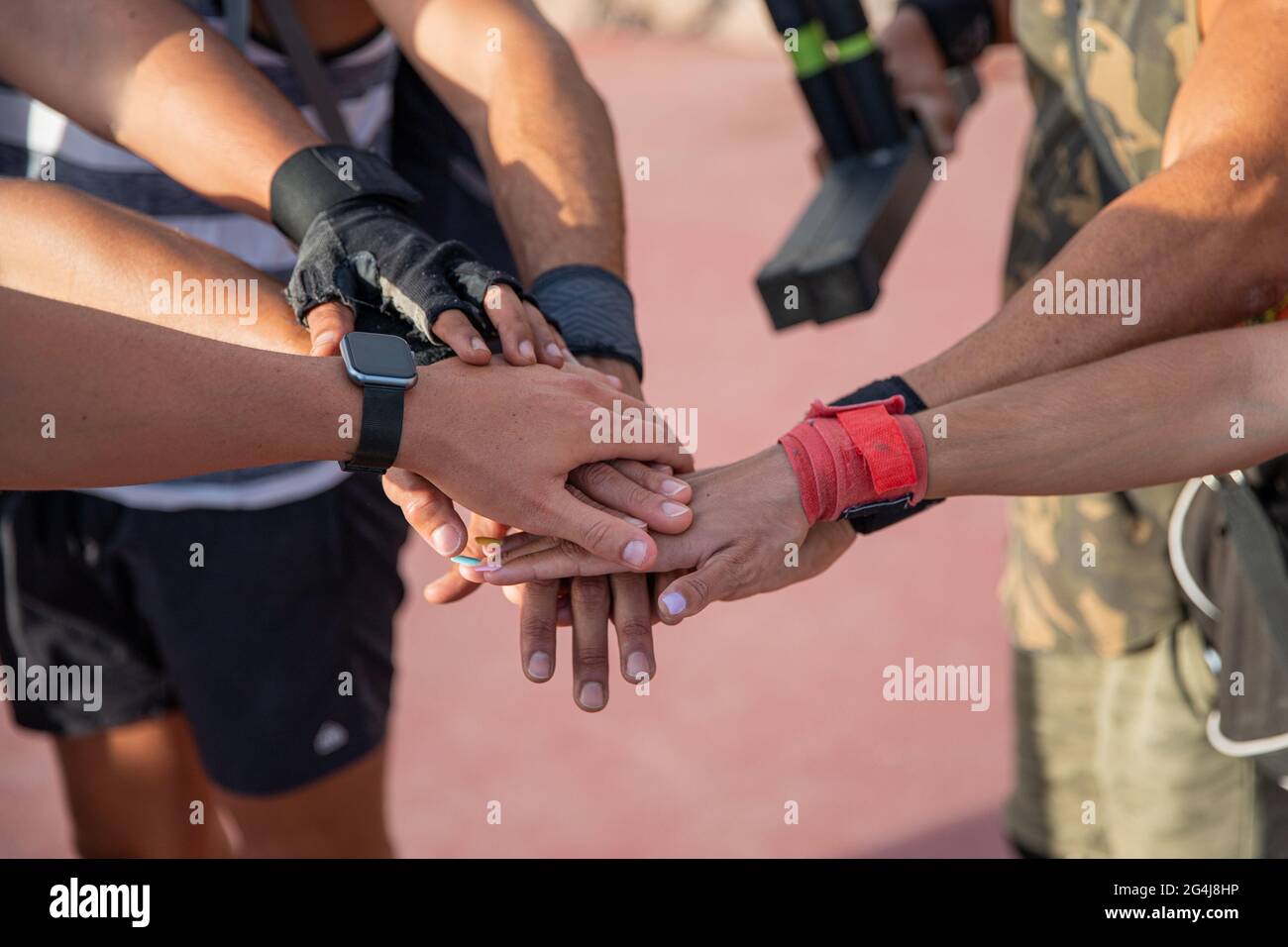 Team hands sports hi-res stock photography and images - Alamy