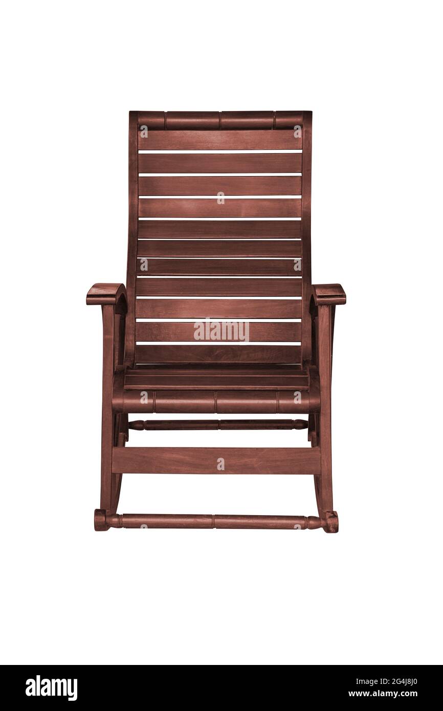 Wooden rocking chair isolated on white background work with clipping ...