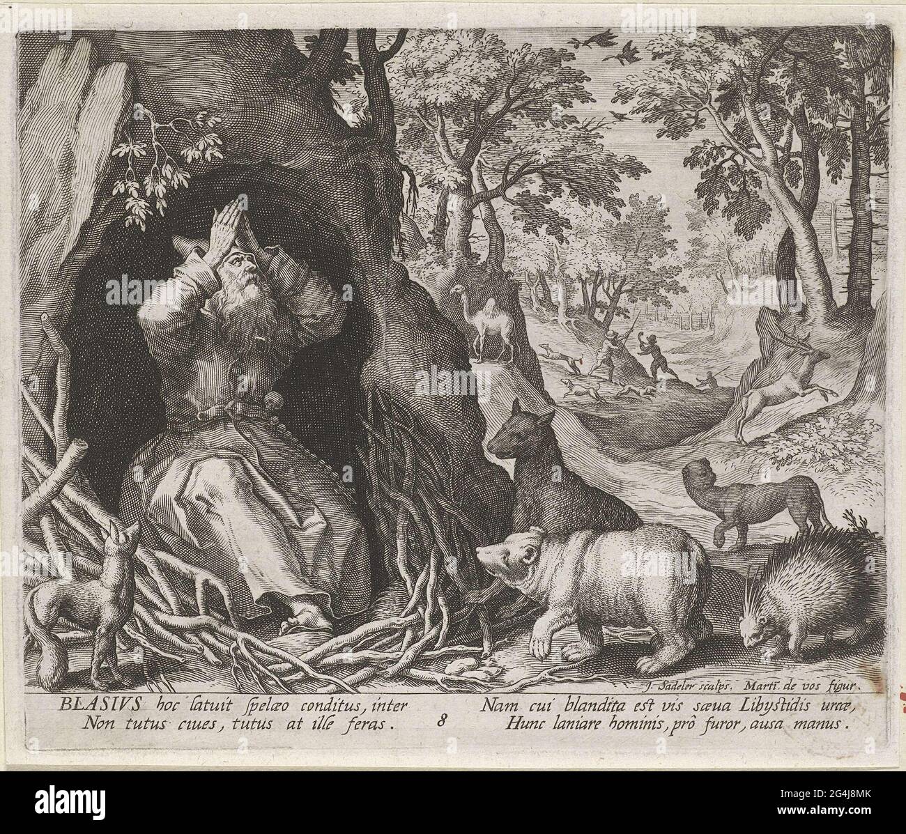 . The H. Blasius of Sebaste, an early Christian hermit, in a cave in a ... . The H. Blasius of Sebaste, an early Christian hermit, in a cave in a ...