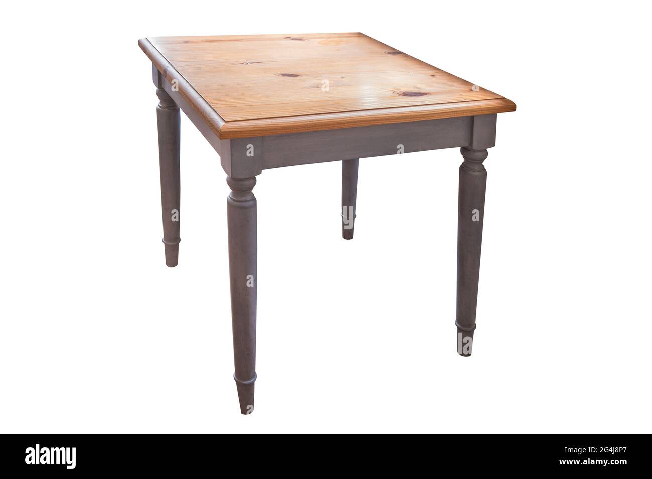 Wooden table isolated on white background, work with clipping path ...