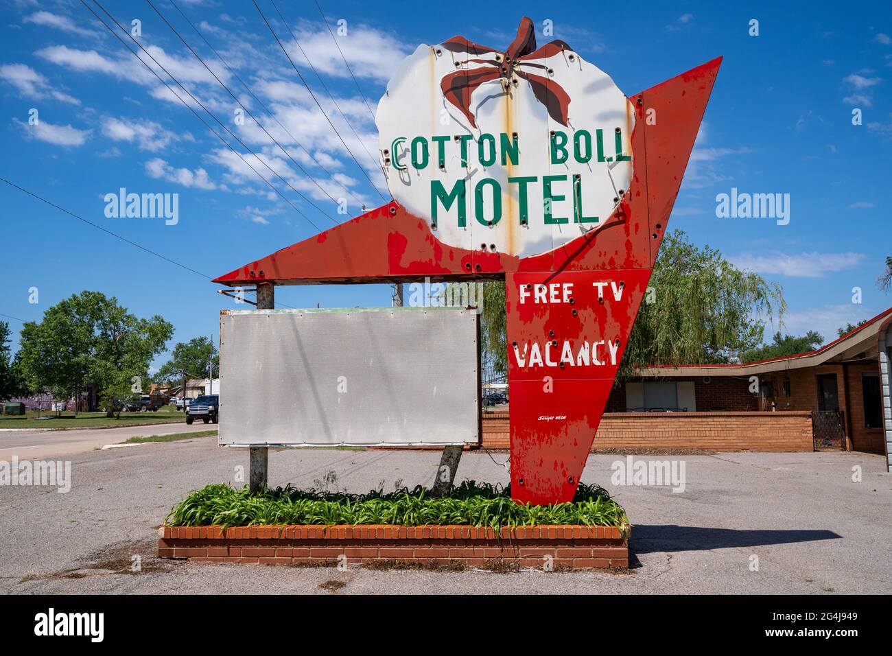 Canute, Oklaholma - May 6, 2021: Close up view of the famous Cotton ...
