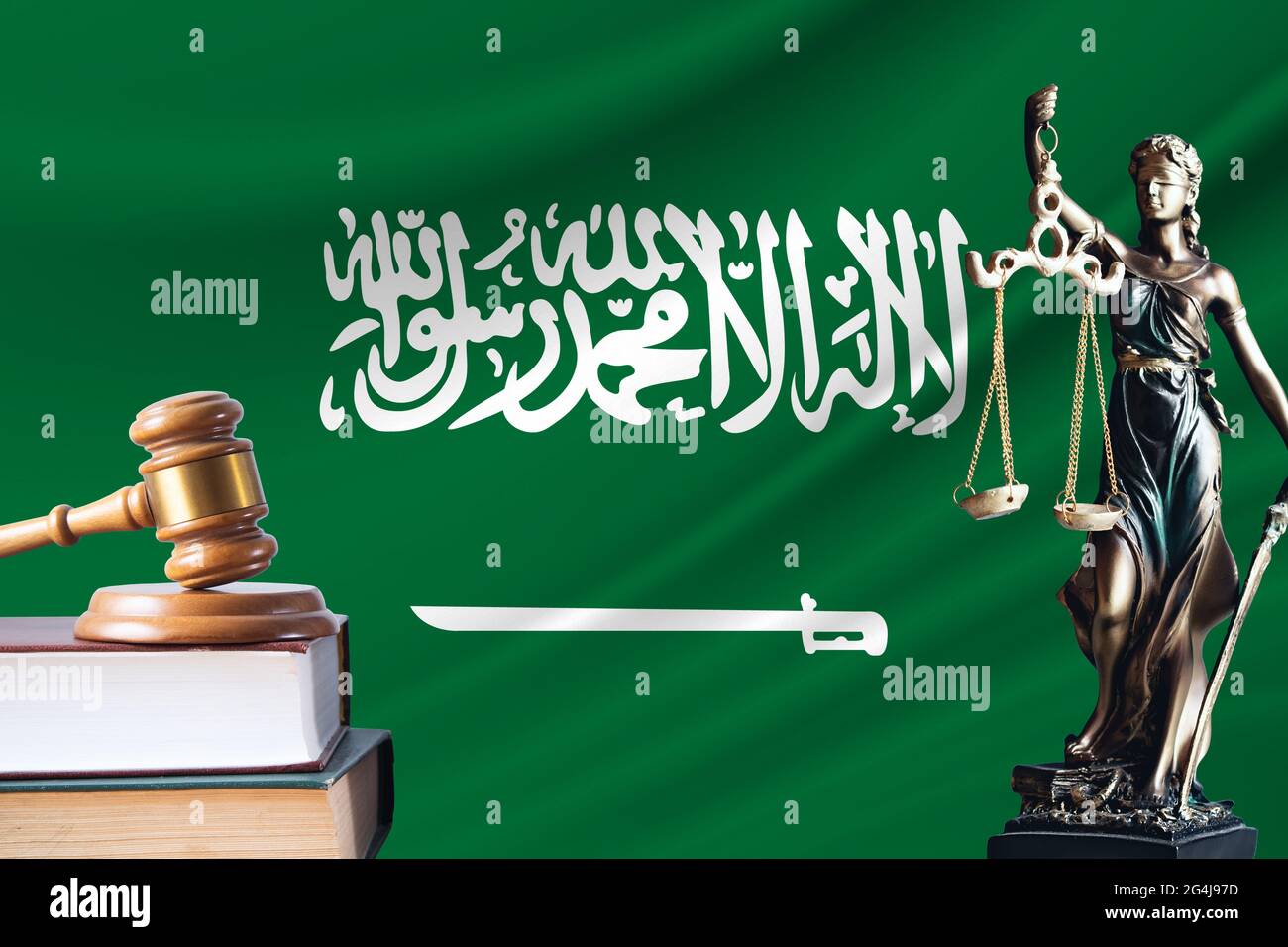 Law and justice in Saudi Arabia Statue of themis and the gavel of the ...