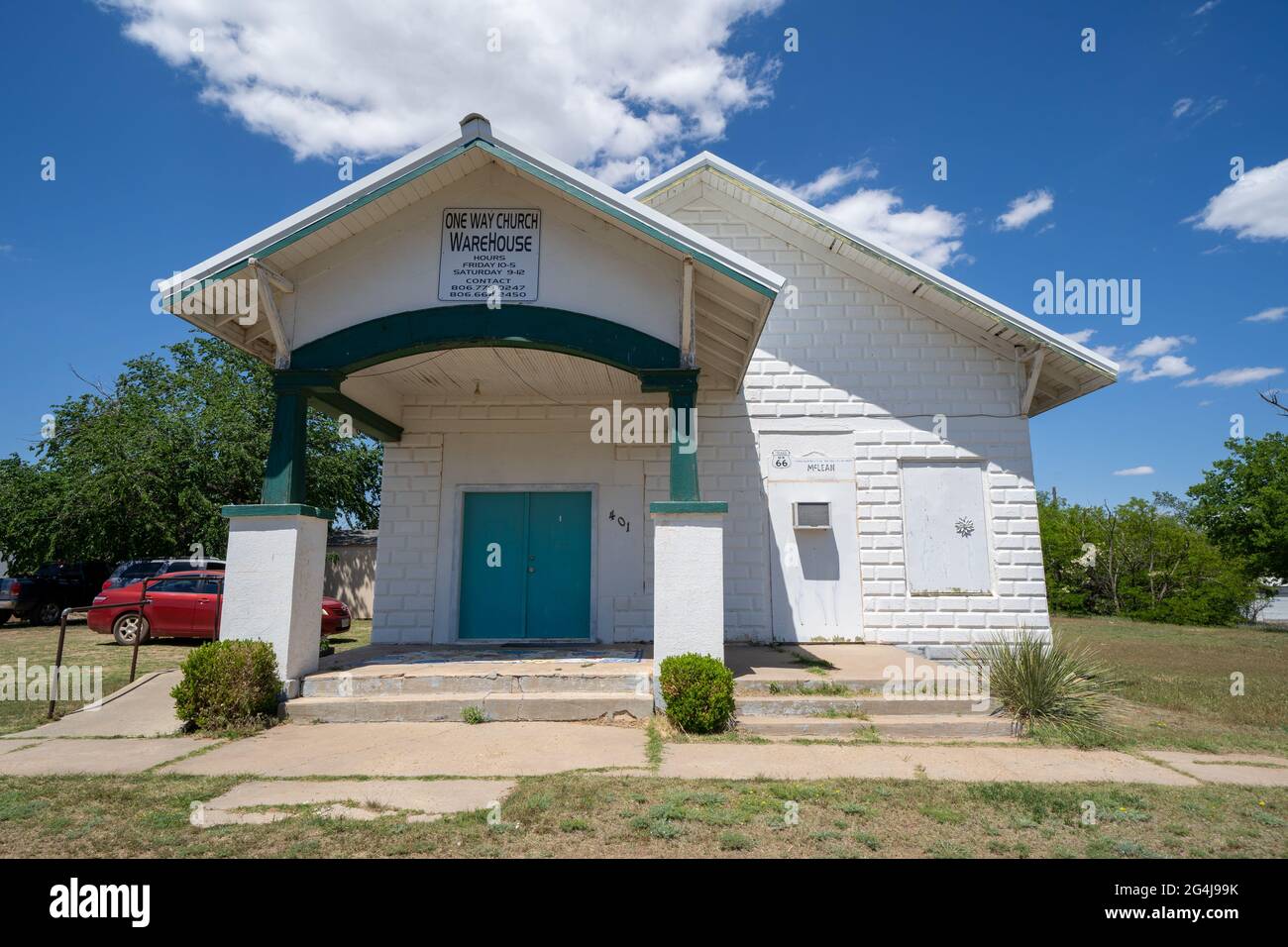 McLean Texas - May 6, 2021: Famous One Way Church warehouse, along ...