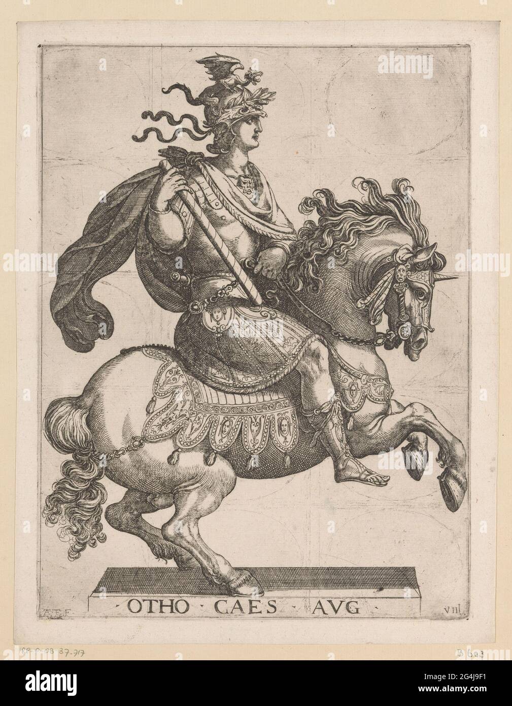 Emperor Otho on horseback; The first twelve Roman emperors on horseback ...