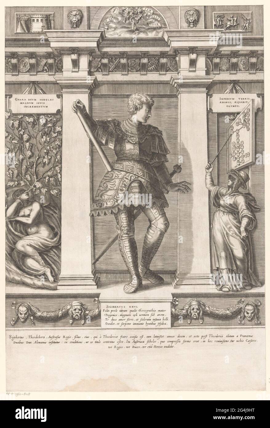 Portrait of Sigebert I; Portraits of members of the Austrian home ...