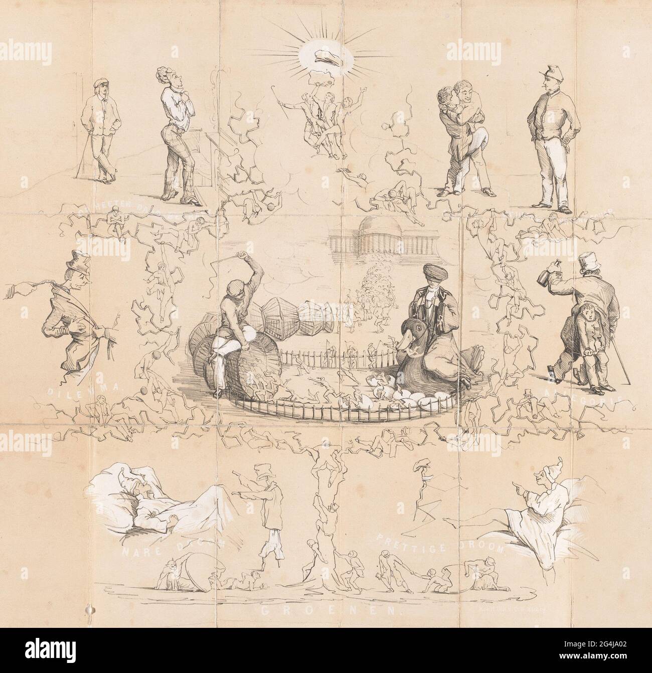 Cartoon in Amsterdam student almanac, 1852; Greens. Cartoon on the ...